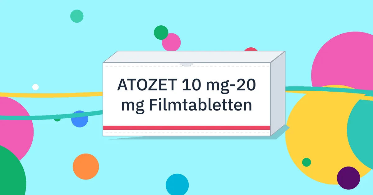 Symbolbild: Packung mit der Aufschrift ATOZET 10 mg-20 mg Filmtabletten (PZN 12536289) – Verfügbarkeit und Bezug in Apotheken in Frankfurt am Main