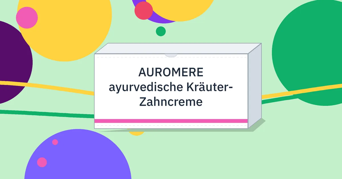 Symbolbild: Packung mit der Aufschrift AUROMERE ayurvedische Kräuter-Zahncreme (PZN 19969471) – Verfügbarkeit und Bezug in Apotheken in Frankfurt am Main