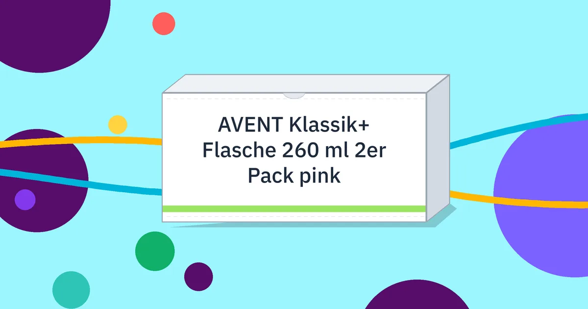 Symbolbild: Packung mit der Aufschrift AVENT Klassik+ Flasche 260 ml 2er Pack pink (PZN 10736133) – Verfügbarkeit und Bezug in Apotheken in Frankfurt am Main