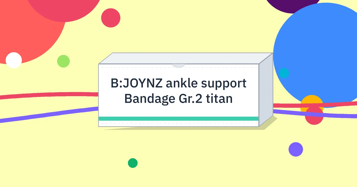 Symbolbild: Packung mit der Aufschrift B:JOYNZ ankle support Bandage Gr.2 titan (PZN 20521712) – Verfügbarkeit und Bezug in Apotheken in Frankfurt am Main