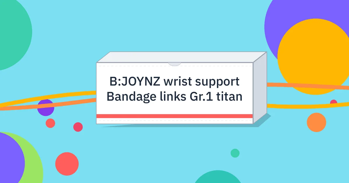 Symbolbild: Packung mit der Aufschrift B:JOYNZ wrist support Bandage links Gr.1 titan (PZN 20522700) – Verfügbarkeit und Bezug in Apotheken in Frankfurt am Main