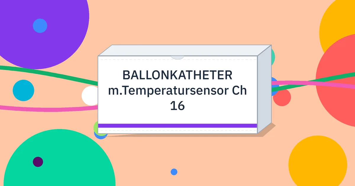 Symbolbild: Packung mit der Aufschrift BALLONKATHETER m.Temperatursensor Ch 16 (PZN 05960443) – Verfügbarkeit und Bezug in Apotheken in Frankfurt am Main