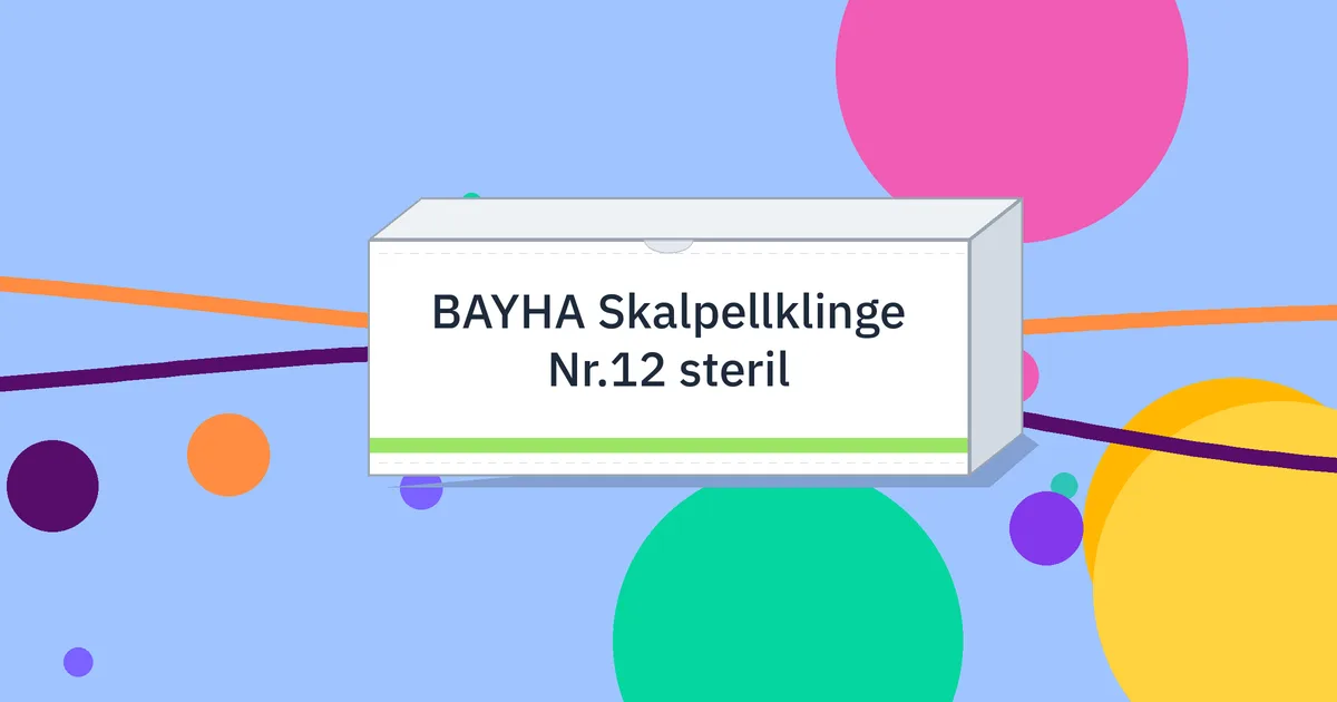 Symbolbild: Packung mit der Aufschrift BAYHA Skalpellklinge Nr.12 steril (PZN 16359080) – Verfügbarkeit und Bezug in Apotheken in Frankfurt am Main