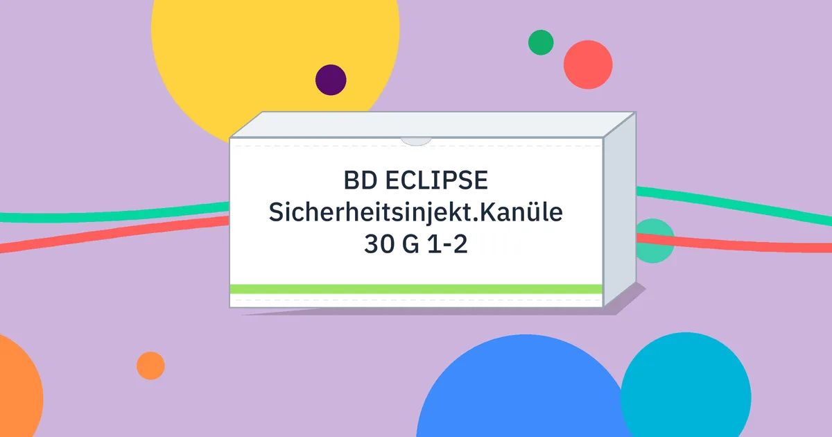 Symbolbild: Packung mit der Aufschrift BD ECLIPSE Sicherheitsinjekt.Kanüle 30 G 1-2 (PZN 06802924) – Verfügbarkeit und Bezug in Apotheken in Frankfurt am Main