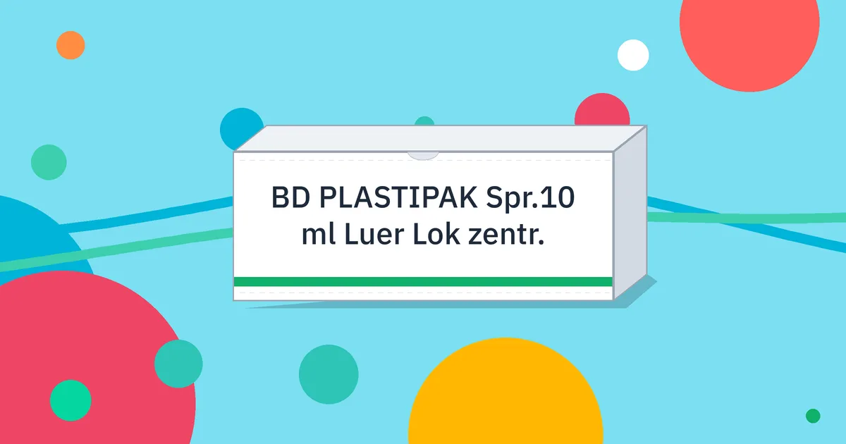 Symbolbild: Packung mit der Aufschrift BD PLASTIPAK Spr.10 ml Luer Lok zentr. (PZN 11861082) – Verfügbarkeit und Bezug in Apotheken in Frankfurt am Main