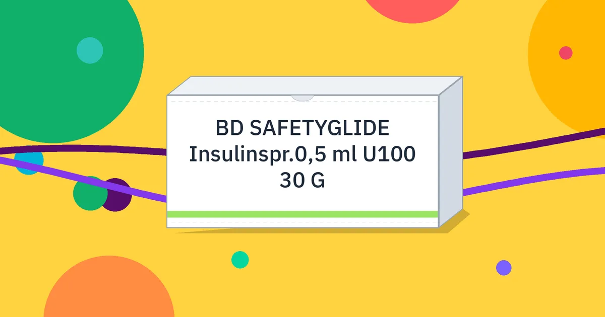 Symbolbild: Packung mit der Aufschrift BD SAFETYGLIDE Insulinspr.0,5 ml U100 30 G (PZN 18730489) – Verfügbarkeit und Bezug in Apotheken in Frankfurt am Main
