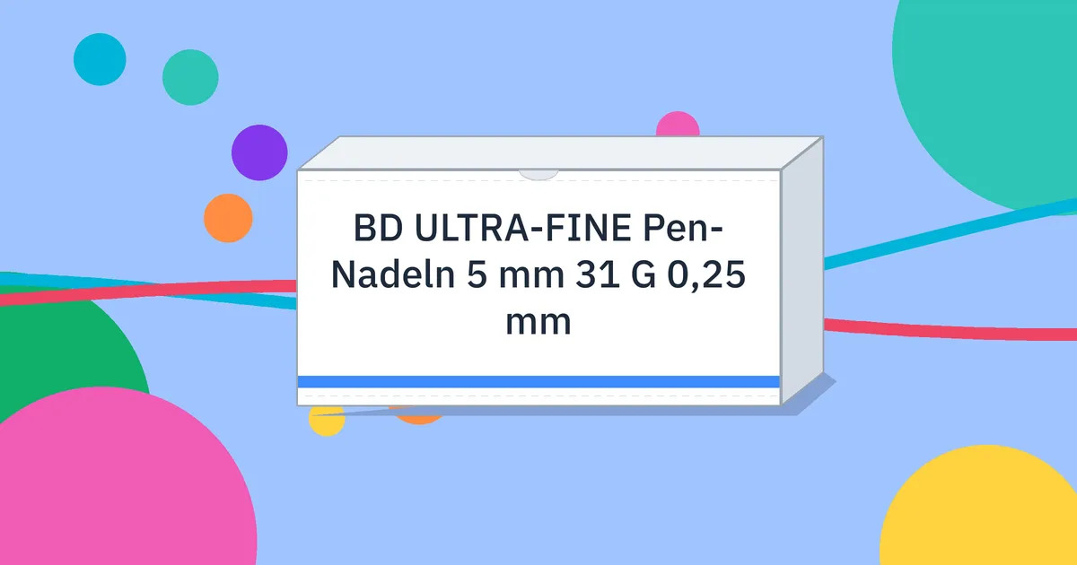 Symbolbild: Packung mit der Aufschrift BD ULTRA-FINE Pen-Nadeln 5 mm 31 G 0,25 mm (PZN 19800766) – Verfügbarkeit und Bezug in Apotheken in Frankfurt am Main