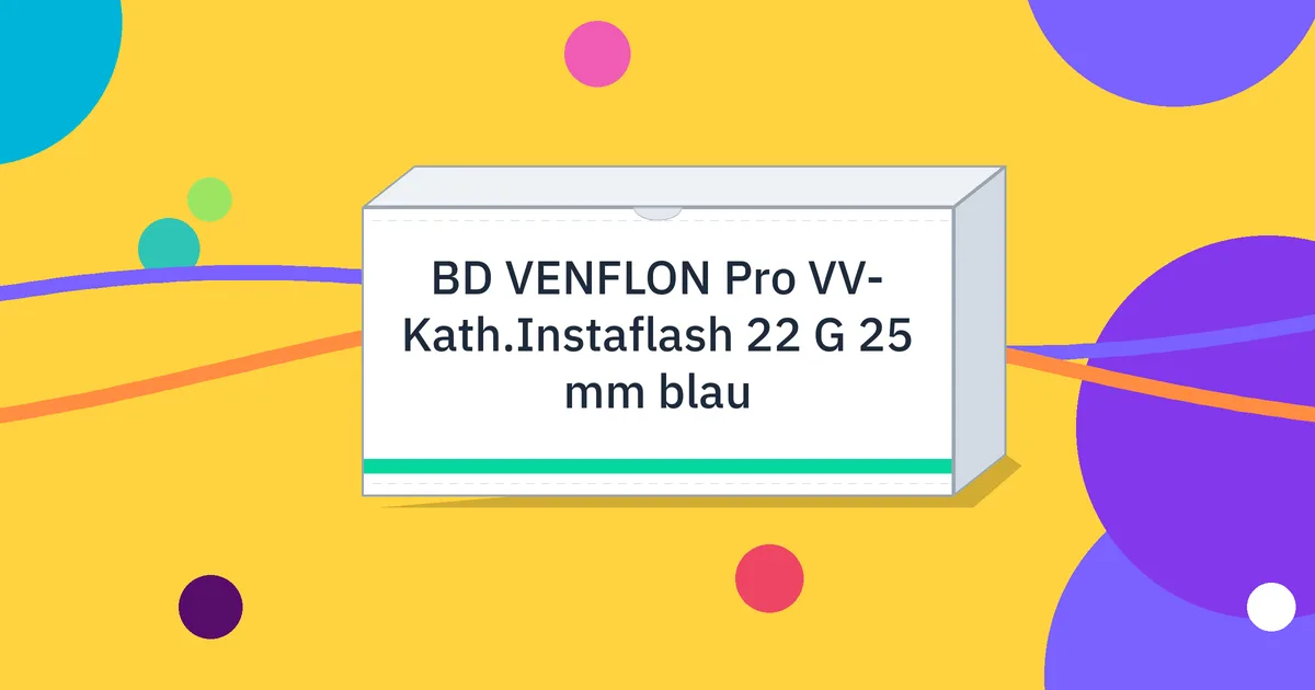 Symbolbild: Packung mit der Aufschrift BD VENFLON Pro VV-Kath.Instaflash 22 G 25 mm blau (PZN 20273332) – Verfügbarkeit und Bezug in Apotheken in Frankfurt am Main