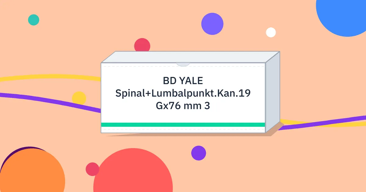 Symbolbild: Packung mit der Aufschrift BD YALE Spinal+Lumbalpunkt.Kan.19 Gx76 mm 3 (PZN 07545961) – Verfügbarkeit und Bezug in Apotheken in Frankfurt am Main
