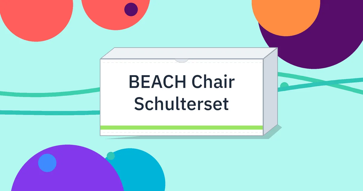 Symbolbild: Packung mit der Aufschrift BEACH Chair Schulterset (PZN 04701604) – Verfügbarkeit und Bezug in Apotheken in Frankfurt am Main
