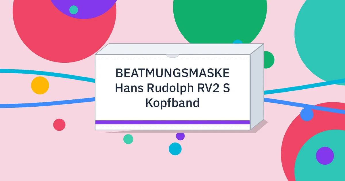 Symbolbild: Packung mit der Aufschrift BEATMUNGSMASKE Hans Rudolph RV2 S Kopfband (PZN 17303874) – Verfügbarkeit und Bezug in Apotheken in Frankfurt am Main