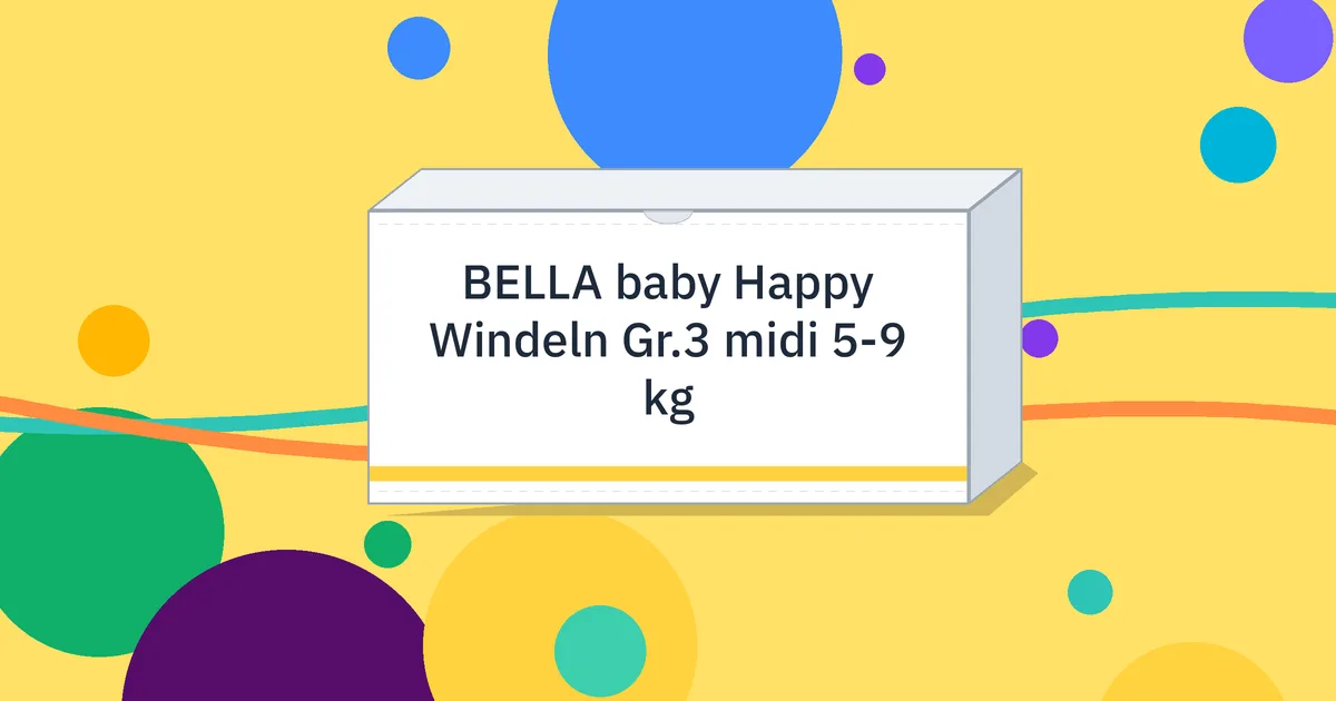 Symbolbild: Packung mit der Aufschrift BELLA baby Happy Windeln Gr.3 midi 5-9 kg (PZN 18815872) – Verfügbarkeit und Bezug in Apotheken in Frankfurt am Main
