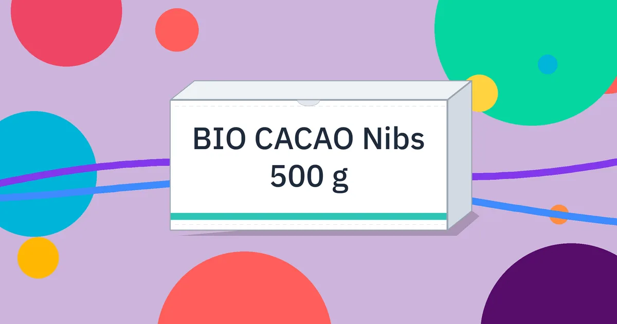 Symbolbild: Packung mit der Aufschrift BIO CACAO Nibs 500 g (PZN 09510694) – Verfügbarkeit und Bezug in Apotheken in Frankfurt am Main
