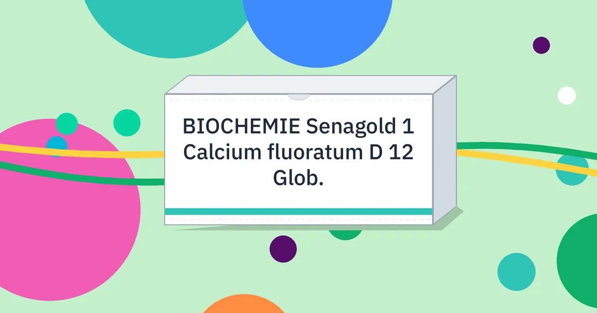 Symbolbild: Packung mit der Aufschrift BIOCHEMIE Senagold 1 Calcium fluoratum D 12 Glob. (PZN 06827634) – Verfügbarkeit und Bezug in Apotheken in Frankfurt am Main