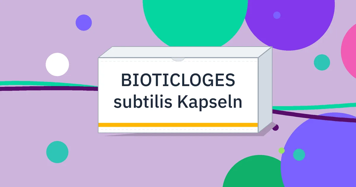 Symbolbild: Packung mit der Aufschrift BIOTICLOGES subtilis Kapseln (PZN 20009865) – Verfügbarkeit und Bezug in Apotheken in Frankfurt am Main
