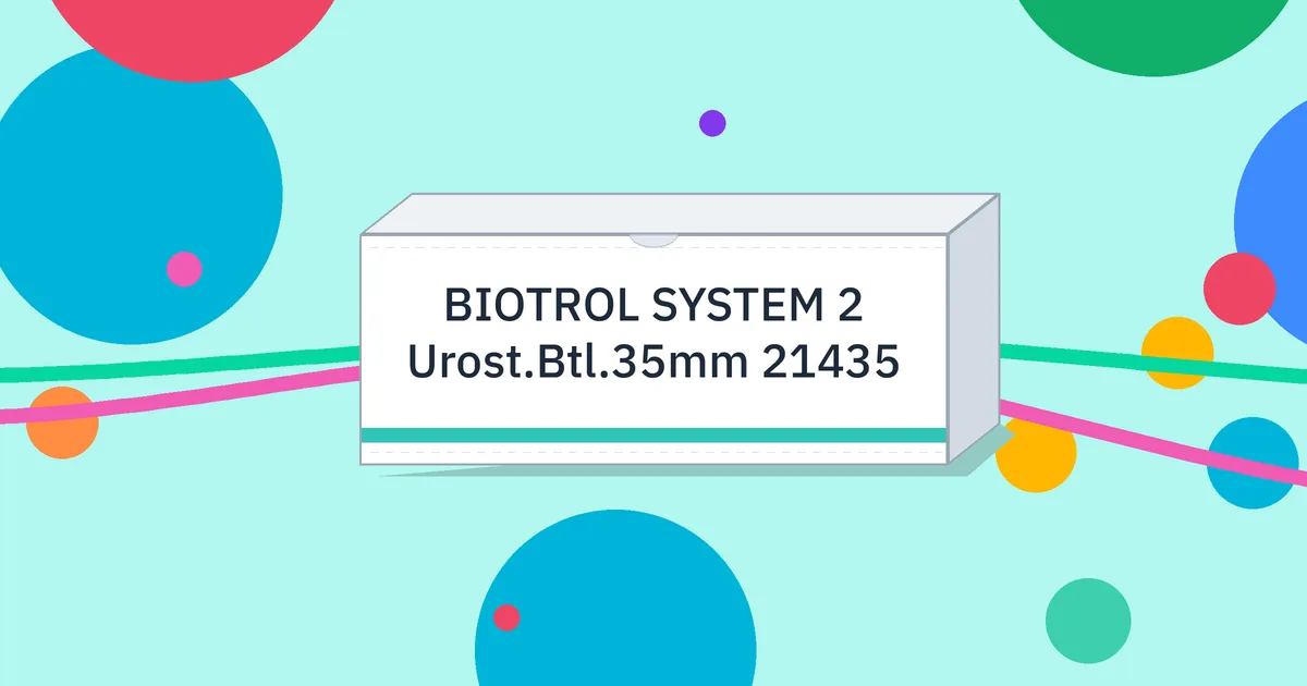 Symbolbild: Packung mit der Aufschrift BIOTROL SYSTEM 2 Urost.Btl.35mm 21435 (PZN 04664441) – Verfügbarkeit und Bezug in Apotheken in Frankfurt am Main
