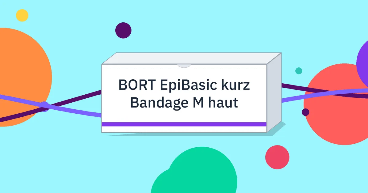 Symbolbild: Packung mit der Aufschrift BORT EpiBasic kurz Bandage M haut (PZN 15255728) – Verfügbarkeit und Bezug in Apotheken in Frankfurt am Main