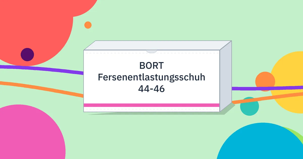 Symbolbild: Packung mit der Aufschrift BORT Fersenentlastungsschuh 44-46 (PZN 04738429) – Verfügbarkeit und Bezug in Apotheken in Frankfurt am Main