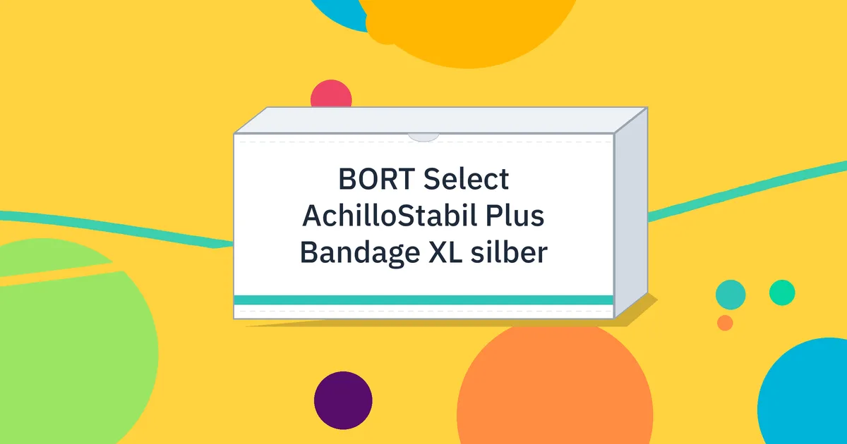 Symbolbild: Packung mit der Aufschrift BORT Select AchilloStabil Plus Bandage XL silber (PZN 09443414) – Verfügbarkeit und Bezug in Apotheken in Frankfurt am Main