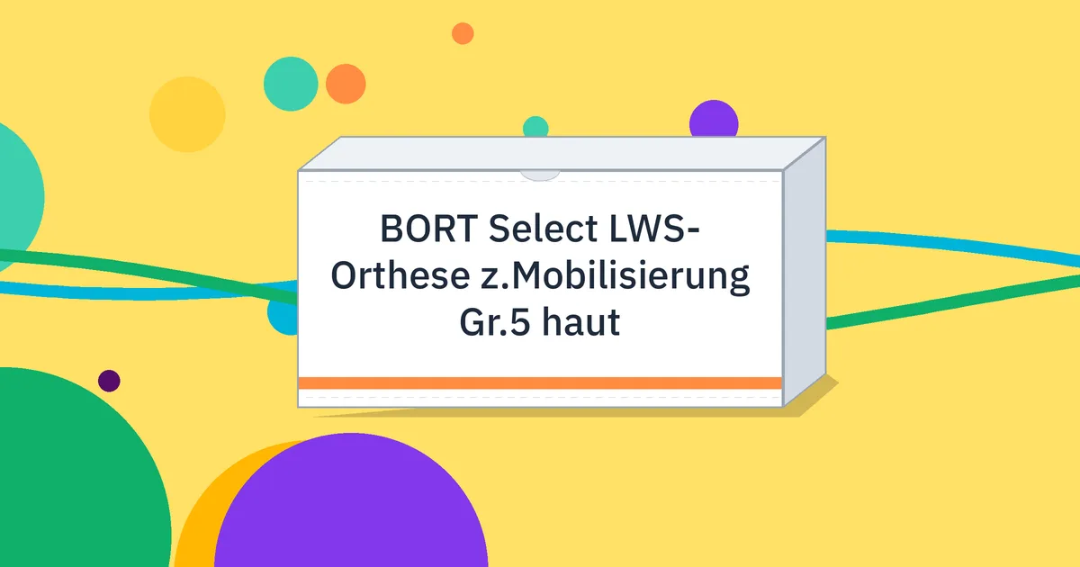 Symbolbild: Packung mit der Aufschrift BORT Select LWS-Orthese z.Mobilisierung Gr.5 haut (PZN 13922617) – Verfügbarkeit und Bezug in Apotheken in Frankfurt am Main