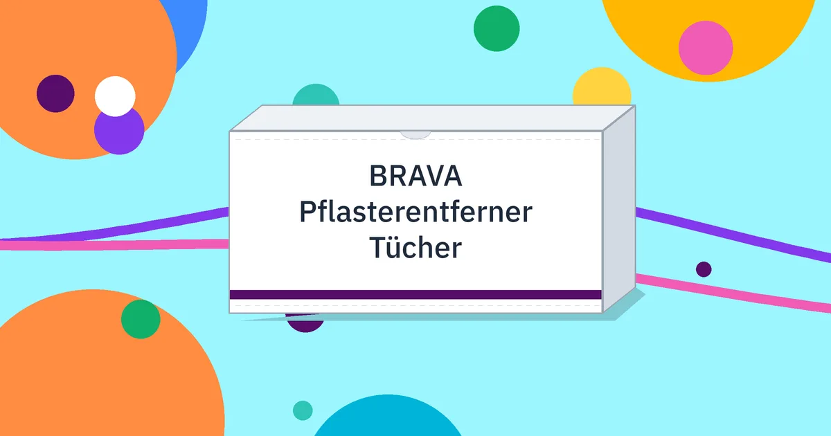 Symbolbild: Packung mit der Aufschrift BRAVA Pflasterentferner Tücher (PZN 10030404) – Verfügbarkeit und Bezug in Apotheken in Frankfurt am Main