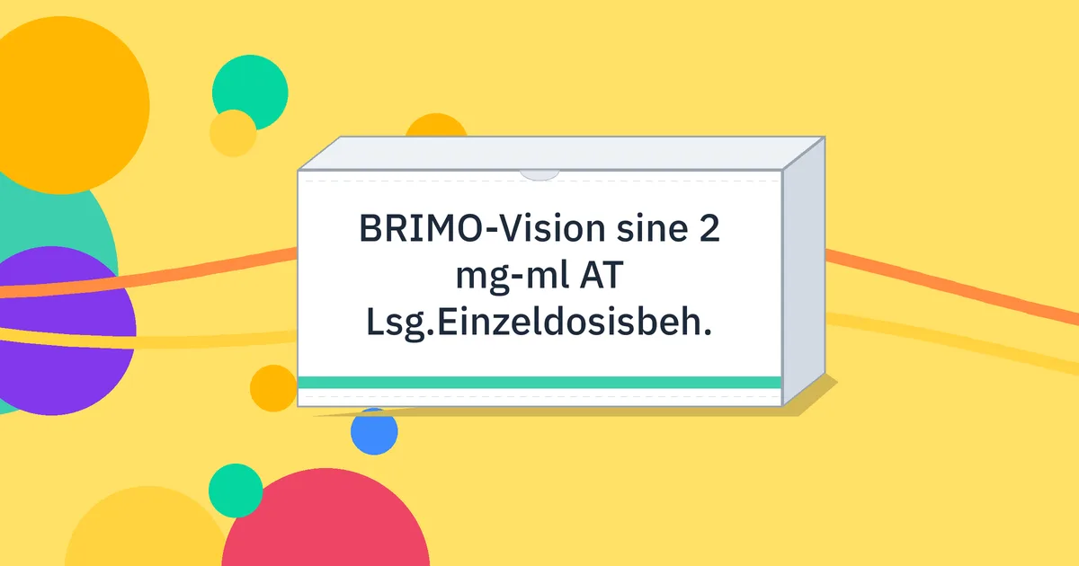 Symbolbild: Packung mit der Aufschrift BRIMO-Vision sine 2 mg-ml AT Lsg.Einzeldosisbeh. (PZN 11377423) – Verfügbarkeit und Bezug in Apotheken in Frankfurt am Main