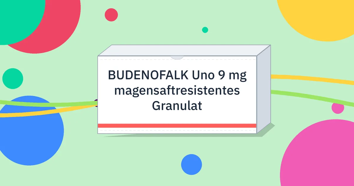 Symbolbild: Packung mit der Aufschrift BUDENOFALK Uno 9 mg magensaftresistentes Granulat (PZN 20155012) – Verfügbarkeit und Bezug in Apotheken in Frankfurt am Main