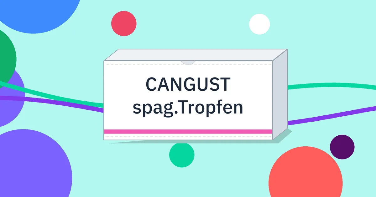 Symbolbild: Packung mit der Aufschrift CANGUST spag.Tropfen (PZN 03821631) – Verfügbarkeit und Bezug in Apotheken in Frankfurt am Main