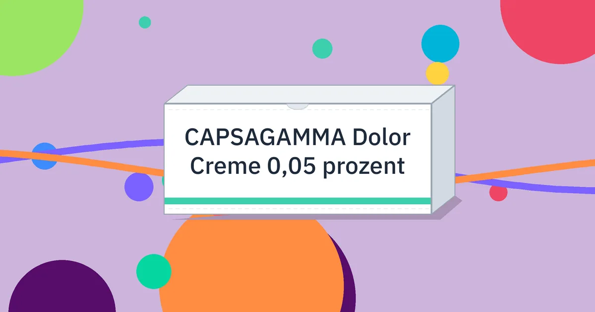 Symbolbild: Packung mit der Aufschrift CAPSAGAMMA Dolor Creme 0,05 prozent (PZN 09647772) – Verfügbarkeit und Bezug in Apotheken in Frankfurt am Main