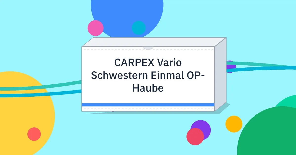Symbolbild: Packung mit der Aufschrift CARPEX Vario Schwestern Einmal OP-Haube (PZN 03465780) – Verfügbarkeit und Bezug in Apotheken in Frankfurt am Main