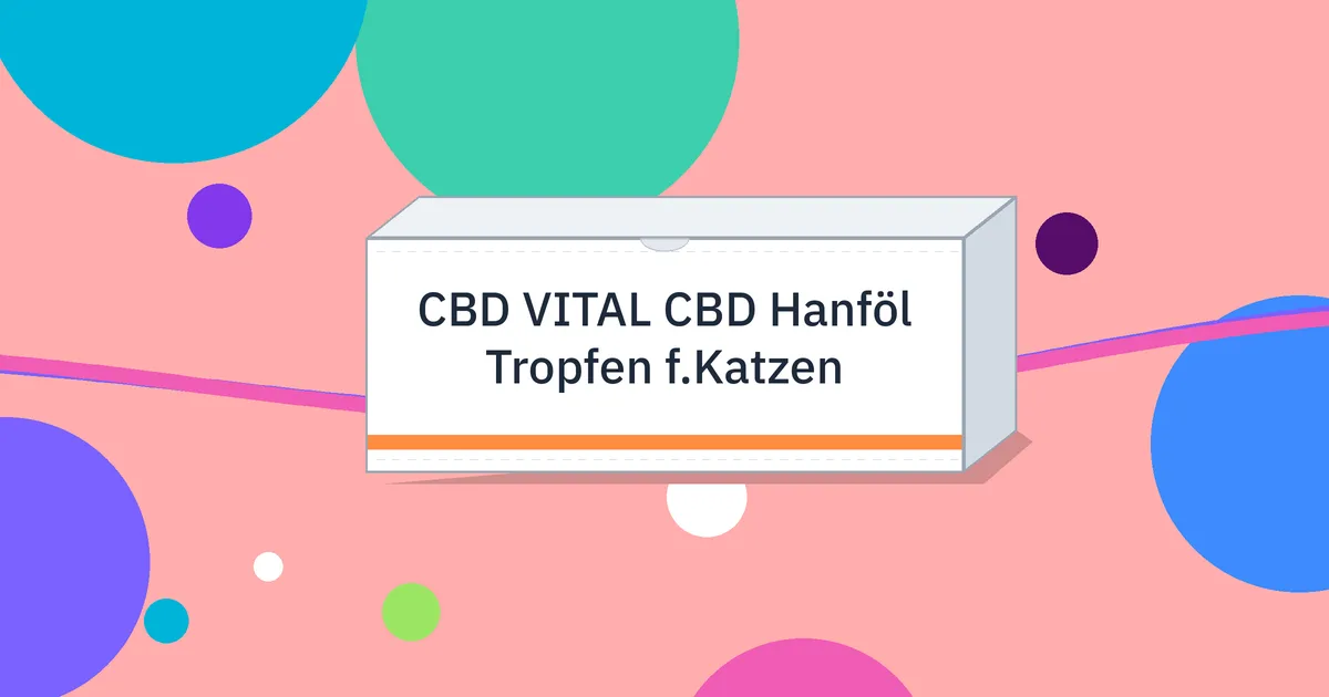 Symbolbild: Packung mit der Aufschrift CBD VITAL CBD Hanföl Tropfen f.Katzen (PZN 16887614) – Verfügbarkeit und Bezug in Apotheken in Frankfurt am Main