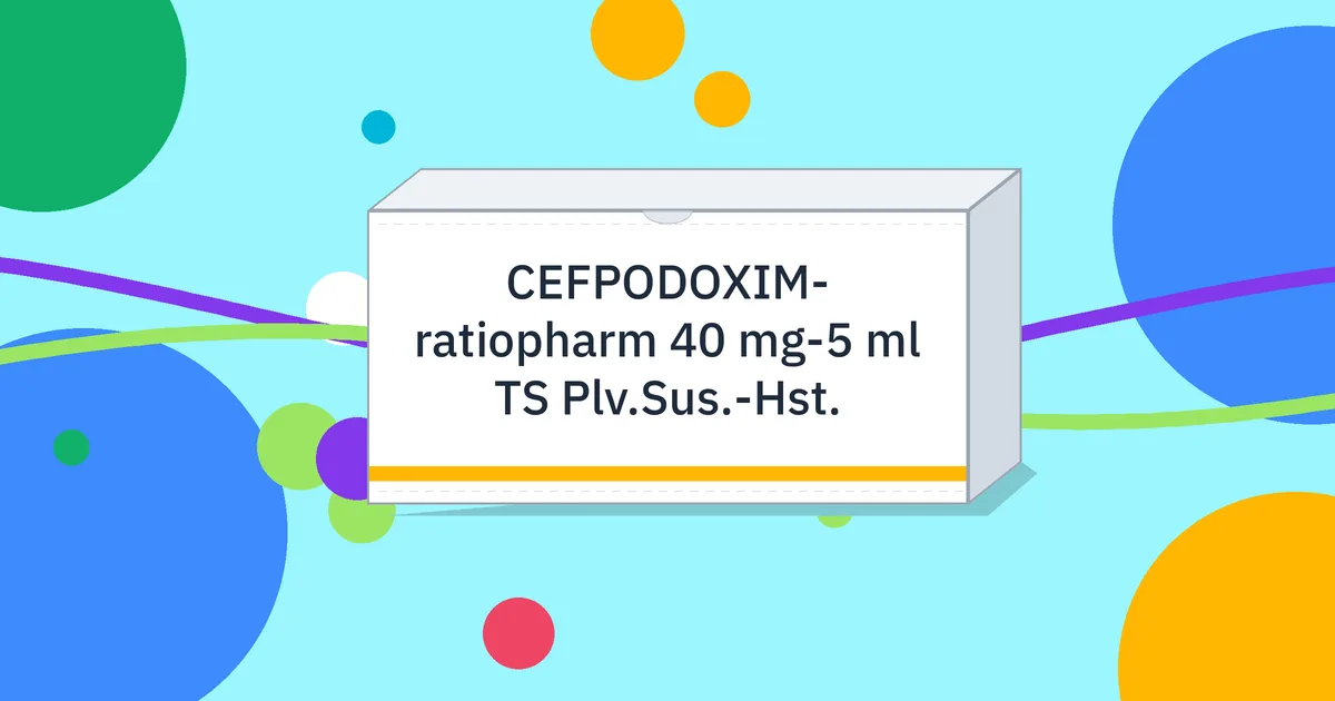 Symbolbild: Packung mit der Aufschrift CEFPODOXIM-ratiopharm 40 mg-5 ml TS Plv.Sus.-Hst. (PZN 09124726) – Verfügbarkeit und Bezug in Apotheken in Frankfurt am Main