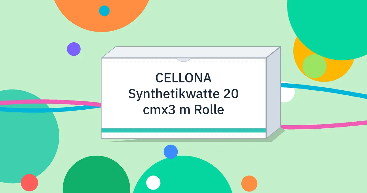 Symbolbild: Packung mit der Aufschrift CELLONA Synthetikwatte 20 cmx3 m Rolle (PZN 07732628) – Verfügbarkeit und Bezug in Apotheken in Frankfurt am Main