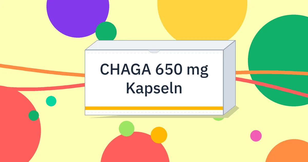 Symbolbild: Packung mit der Aufschrift CHAGA 650 mg Kapseln (PZN 18070604) – Verfügbarkeit und Bezug in Apotheken in Frankfurt am Main