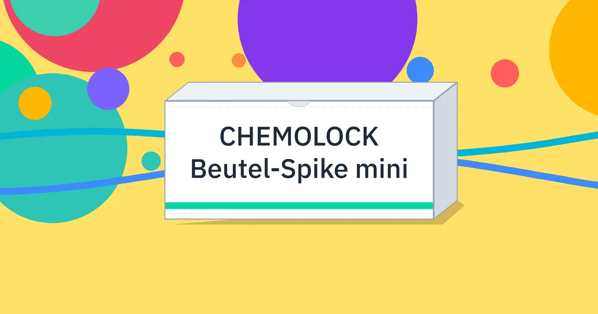 Symbolbild: Packung mit der Aufschrift CHEMOLOCK Beutel-Spike mini (PZN 18499135) – Verfügbarkeit und Bezug in Apotheken in Frankfurt am Main
