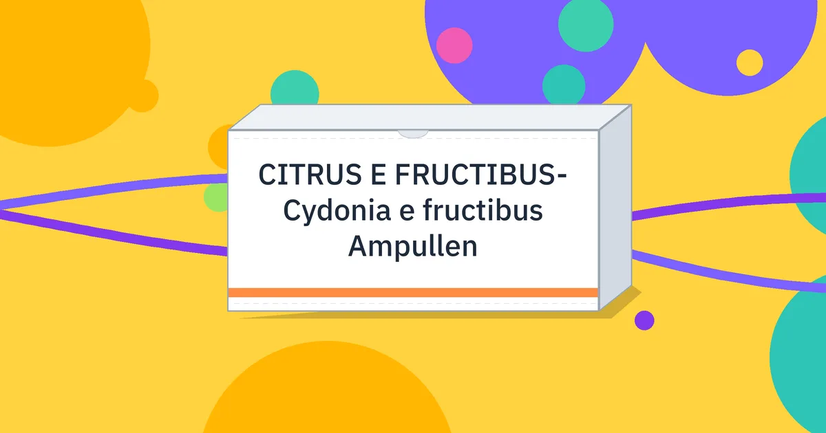 Symbolbild: Packung mit der Aufschrift CITRUS E FRUCTIBUS-Cydonia e fructibus Ampullen (PZN 00426986) – Verfügbarkeit und Bezug in Apotheken in Frankfurt am Main