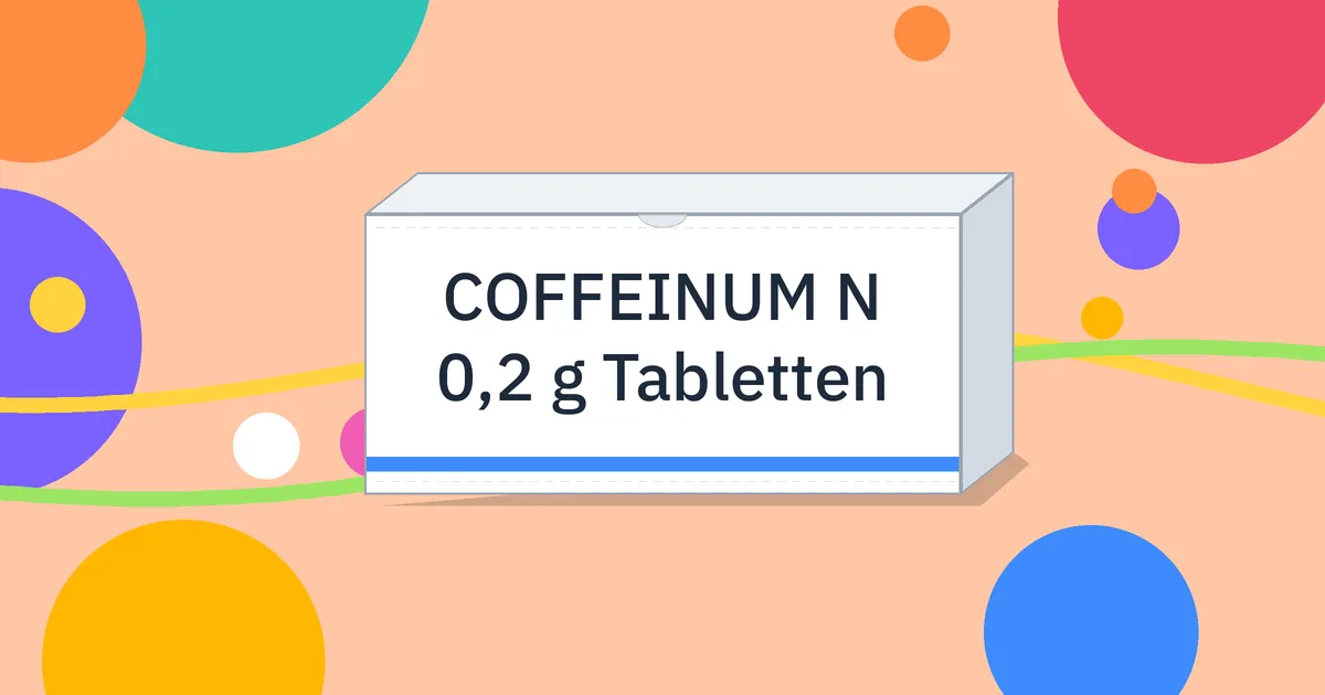 Symbolbild: Packung mit der Aufschrift COFFEINUM N 0,2 g Tabletten (PZN 04584676) – Verfügbarkeit und Bezug in Apotheken in Frankfurt am Main