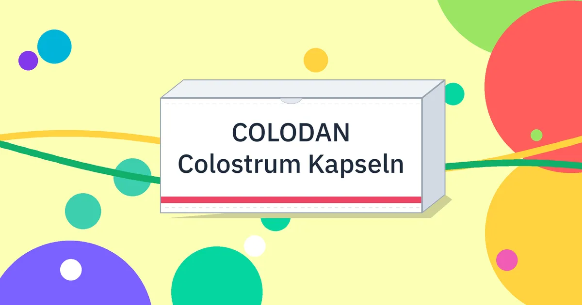 Symbolbild: Packung mit der Aufschrift COLODAN Colostrum Kapseln (PZN 19131360) – Verfügbarkeit und Bezug in Apotheken in Frankfurt am Main