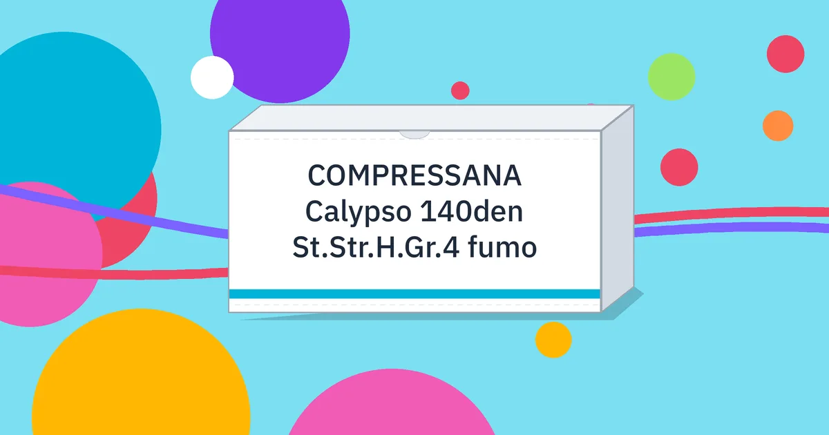 Symbolbild: Packung mit der Aufschrift COMPRESSANA Calypso 140den St.Str.H.Gr.4 fumo (PZN 07720312) – Verfügbarkeit und Bezug in Apotheken in Frankfurt am Main
