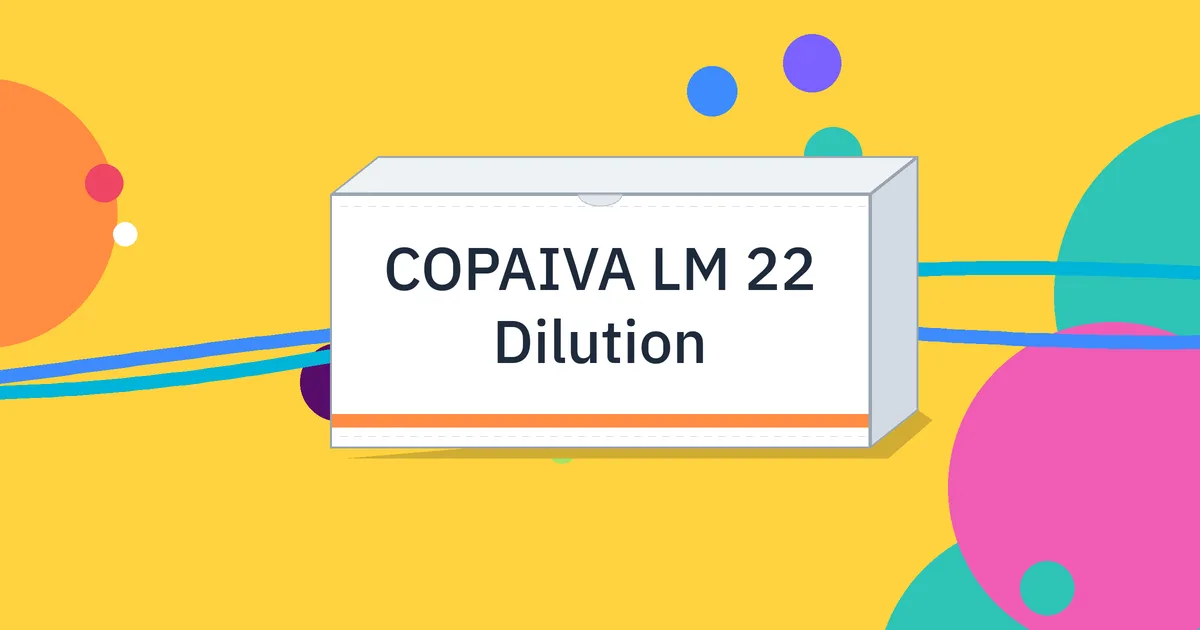 Symbolbild: Packung mit der Aufschrift COPAIVA LM 22 Dilution (PZN 13451201) – Verfügbarkeit und Bezug in Apotheken in Frankfurt am Main