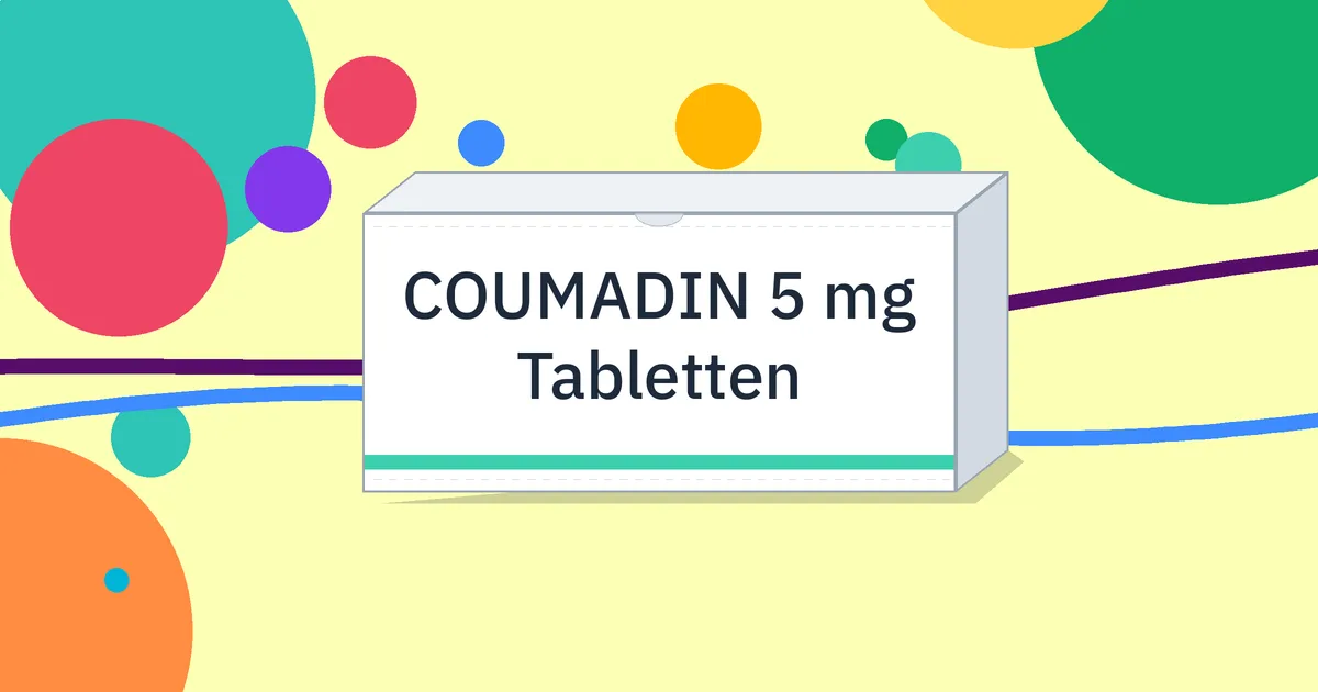 Symbolbild: Packung mit der Aufschrift COUMADIN 5 mg Tabletten (PZN 10066230) – Verfügbarkeit und Bezug in Apotheken in Frankfurt am Main