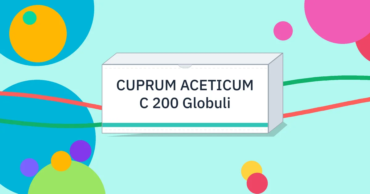 Symbolbild: Packung mit der Aufschrift CUPRUM ACETICUM C 200 Globuli (PZN 14312370) – Verfügbarkeit und Bezug in Apotheken in Frankfurt am Main