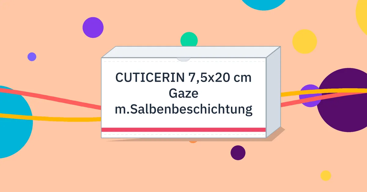 Symbolbild: Packung mit der Aufschrift CUTICERIN 7,5x20 cm Gaze m.Salbenbeschichtung (PZN 19117207) – Verfügbarkeit und Bezug in Apotheken in Frankfurt am Main