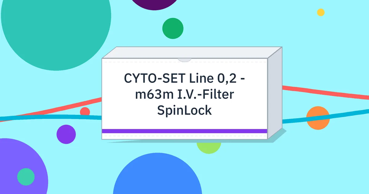 Symbolbild: Packung mit der Aufschrift CYTO-SET Line 0,2 -m63m I.V.-Filter SpinLock (PZN 10759453) – Verfügbarkeit und Bezug in Apotheken in Frankfurt am Main
