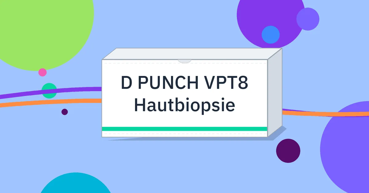 Symbolbild: Packung mit der Aufschrift D PUNCH VPT8 Hautbiopsie (PZN 19250202) – Verfügbarkeit und Bezug in Apotheken in Frankfurt am Main
