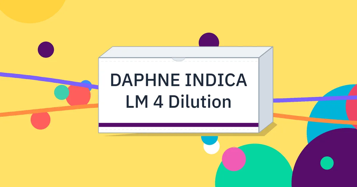 Symbolbild: Packung mit der Aufschrift DAPHNE INDICA LM 4 Dilution (PZN 13461381) – Verfügbarkeit und Bezug in Apotheken in Frankfurt am Main