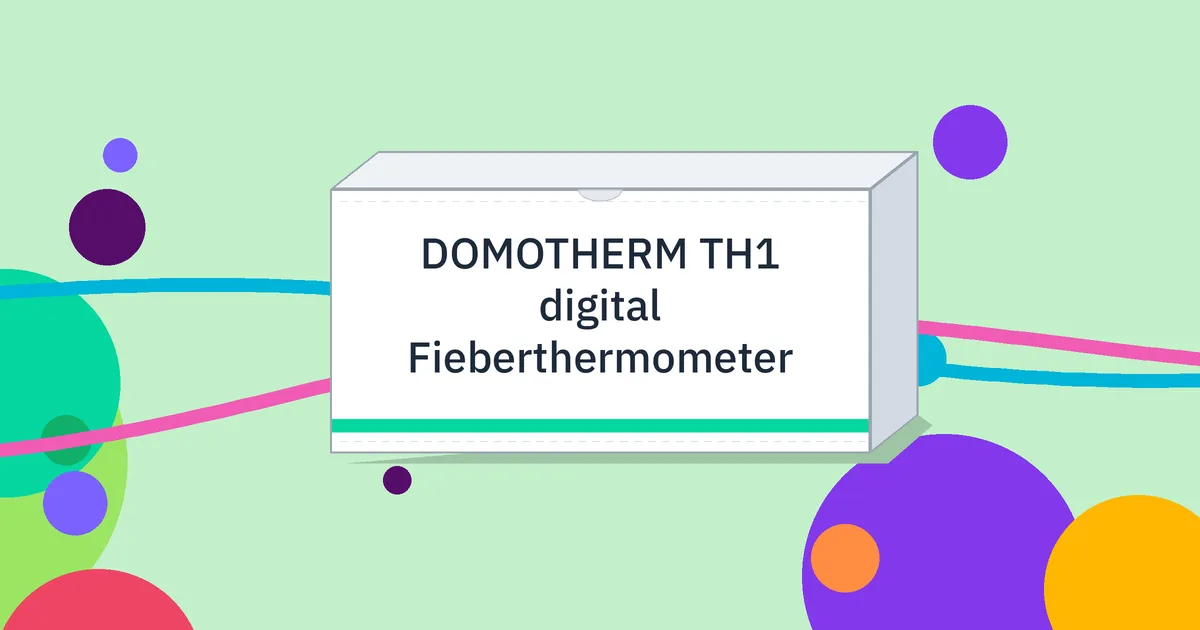 Symbolbild: Packung mit der Aufschrift DOMOTHERM TH1 digital Fieberthermometer (PZN 16033898) – Verfügbarkeit und Bezug in Apotheken in Frankfurt am Main