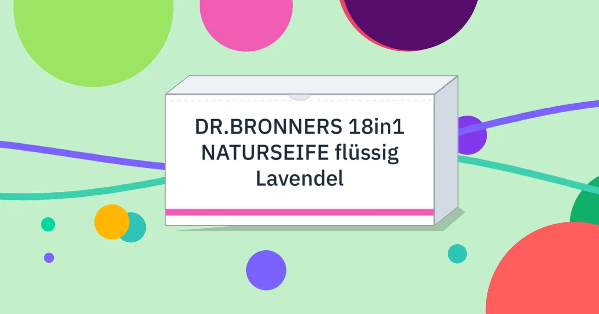 Symbolbild: Packung mit der Aufschrift DR.BRONNERS 18in1 NATURSEIFE flüssig Lavendel (PZN 19241723) – Verfügbarkeit und Bezug in Apotheken in Frankfurt am Main