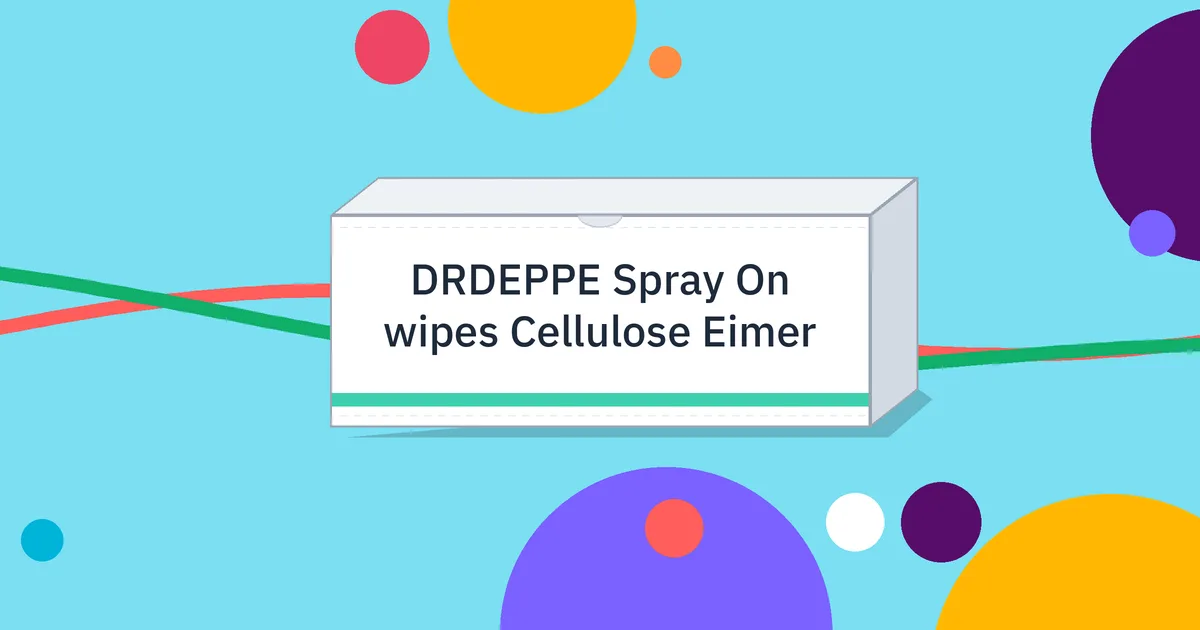 Symbolbild: Packung mit der Aufschrift DRDEPPE Spray On wipes Cellulose Eimer (PZN 20005844) – Verfügbarkeit und Bezug in Apotheken in Frankfurt am Main