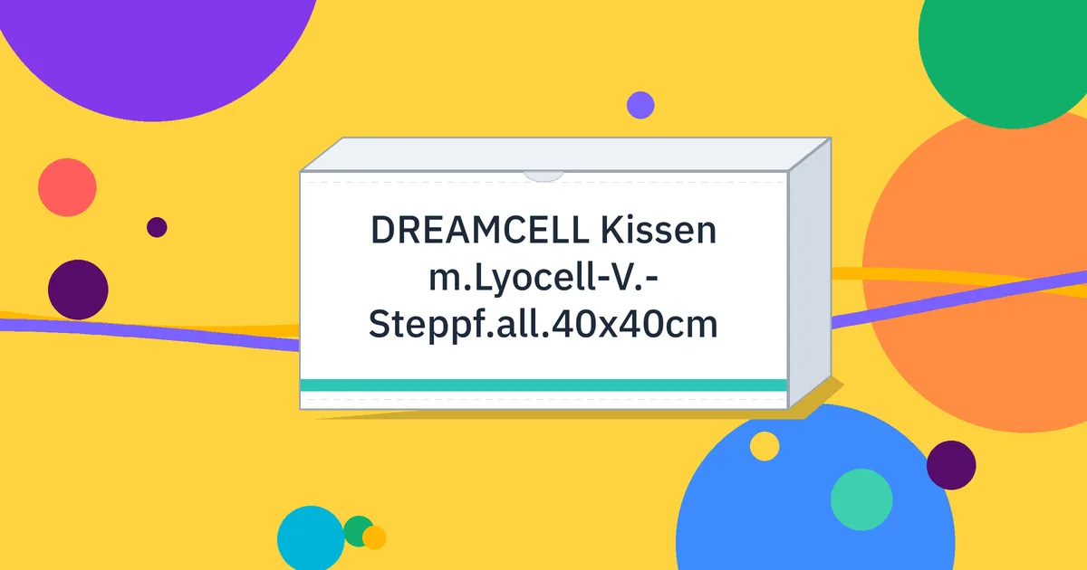Symbolbild: Packung mit der Aufschrift DREAMCELL Kissen m.Lyocell-V.-Steppf.all.40x40cm (PZN 16894873) – Verfügbarkeit und Bezug in Apotheken in Frankfurt am Main